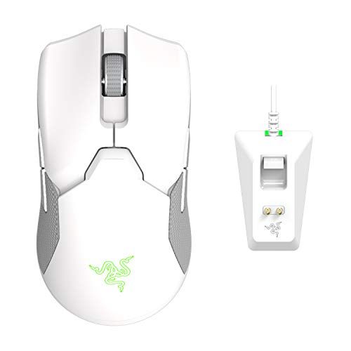 Razer Viper Ultimate Lightest Wireless Gaming Mouse & RGB Charging Dock Mercury, RZ01-03050400-R3M1 (Renewed)
