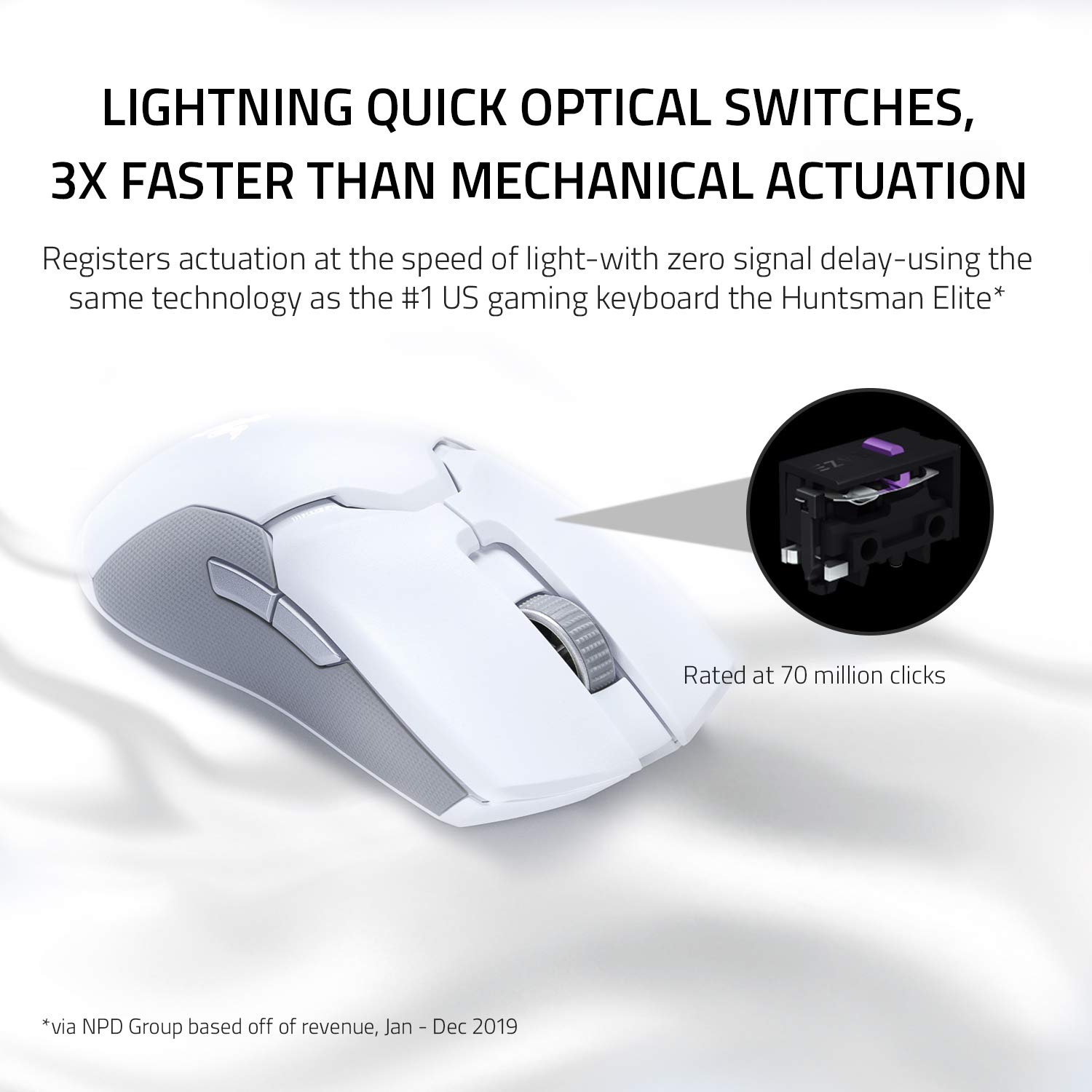 Razer Viper Ultimate Lightweight Wireless Gaming Mouse & RGB Charging Dock: Hyperspeed Wireless Technology - 20K DPI Optical Sensor - 78g Lightweight - 70 Hr Battery - Mercury White (Renewed)