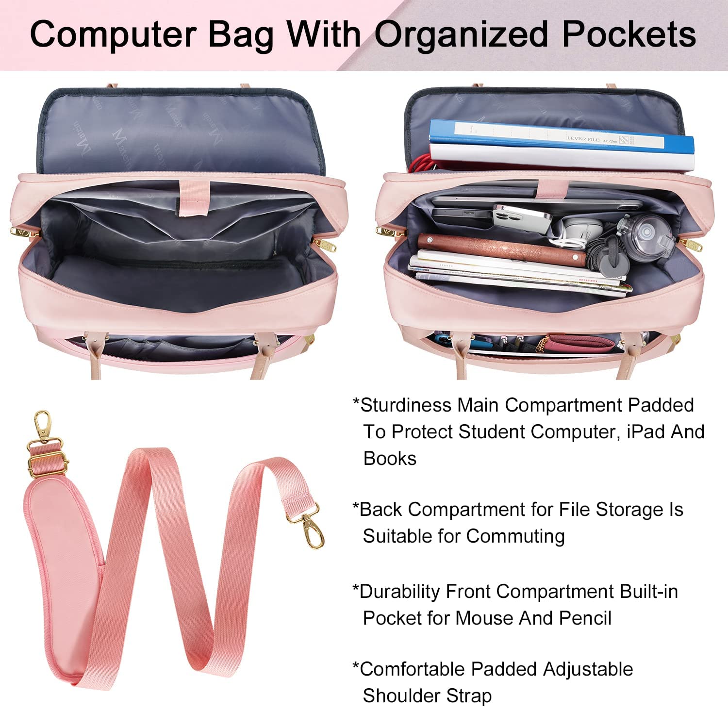 MATEIN Backpack for women, Anti Theft Laptop Bookbag with USB Charging Port