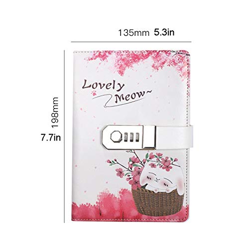 Notebooks B6 Notebook Creative Password Lock Journal Lock Diary Digital Password Notebook Locking Journal Diary,Students, Young People Use Journal Diary (Color : Yellow)