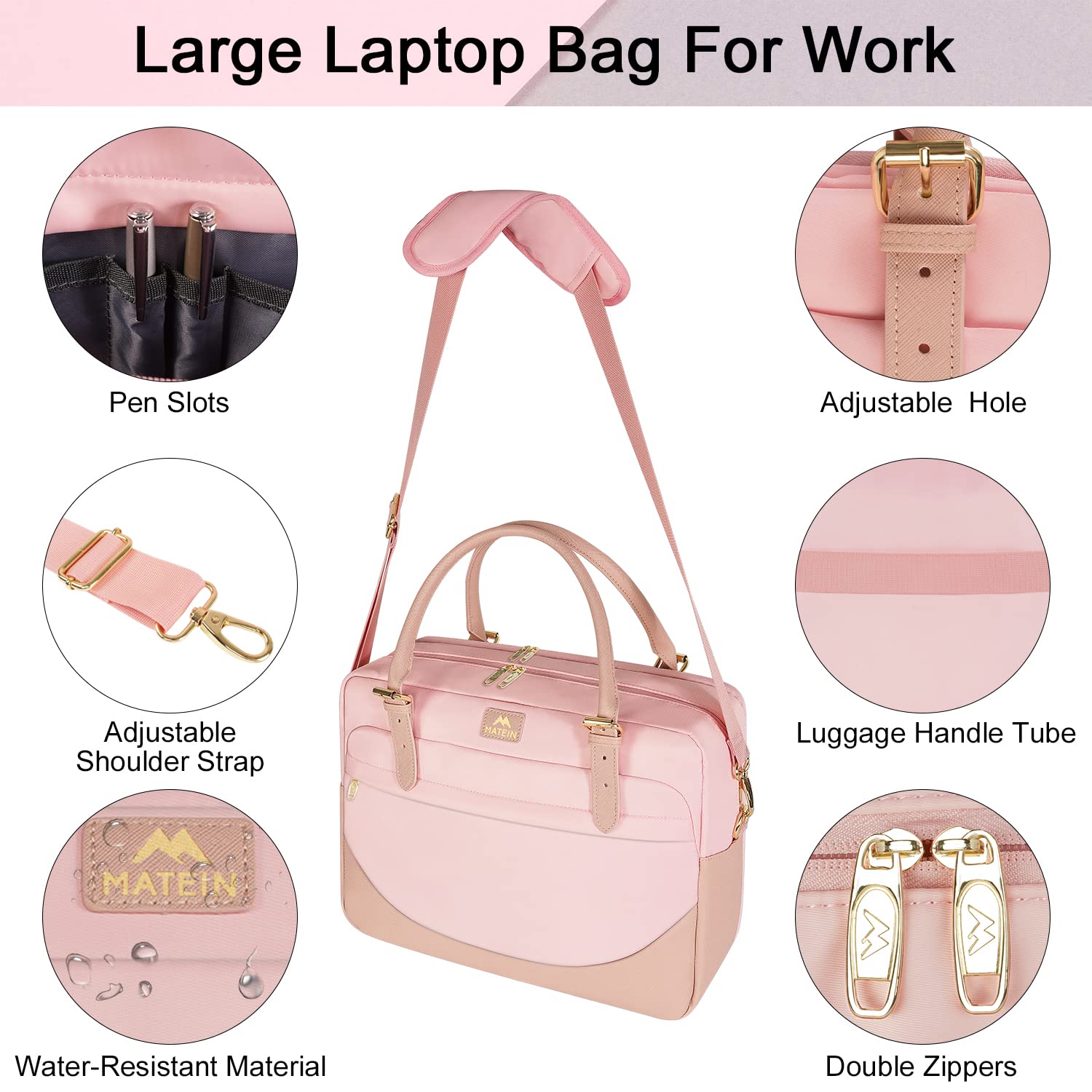 MATEIN Backpack for women, Anti Theft Laptop Bookbag with USB Charging Port