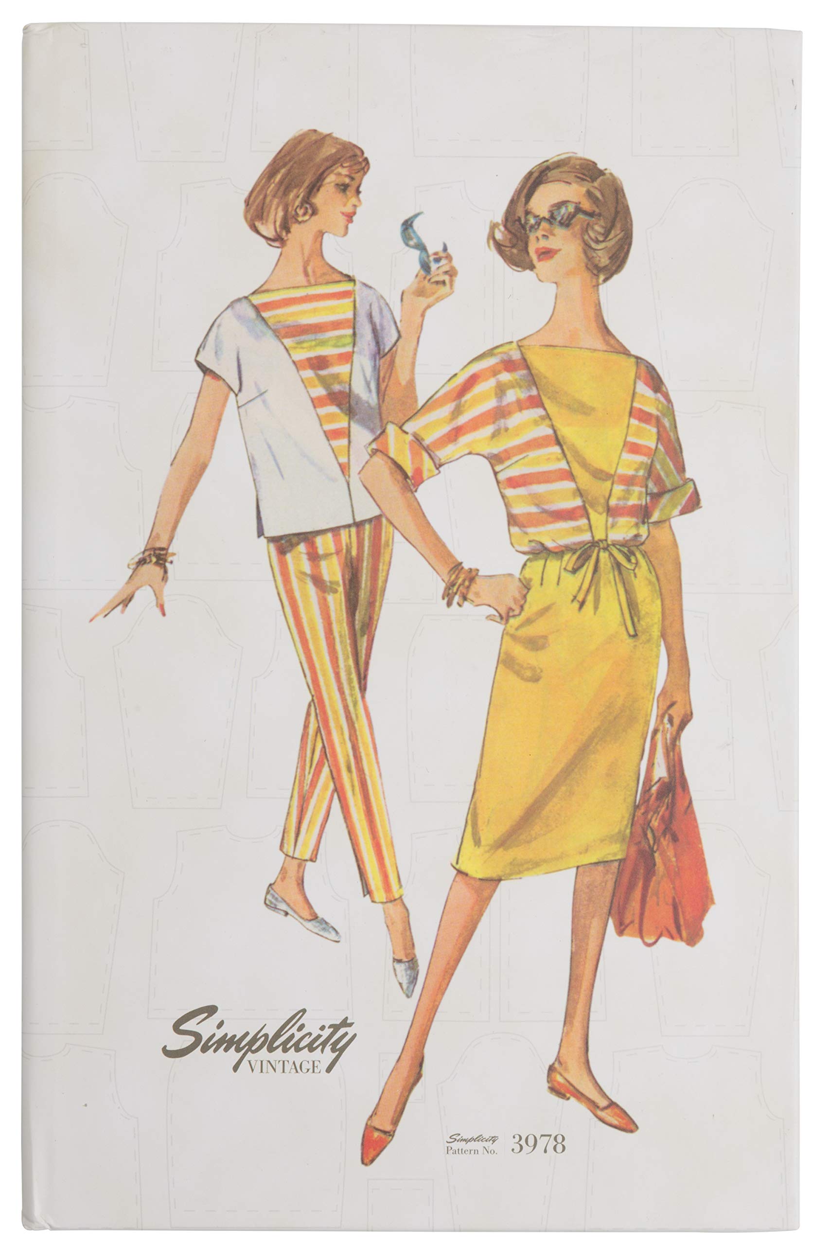Simplicity Vintage Dress 1950's Fashion Hardcover Notebook Journal for Women, 120 Sheets, 5.5'' x 8.5''
