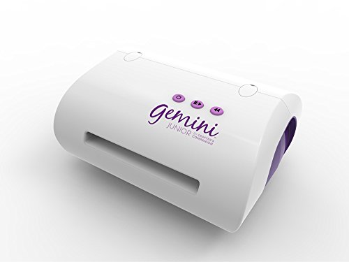 Gemini Twin-Function Cutter & Embosser Crafter's Companion Junior Jnr Portable Die Cutting and Embossing Machine, White & Tote Bag, Purple