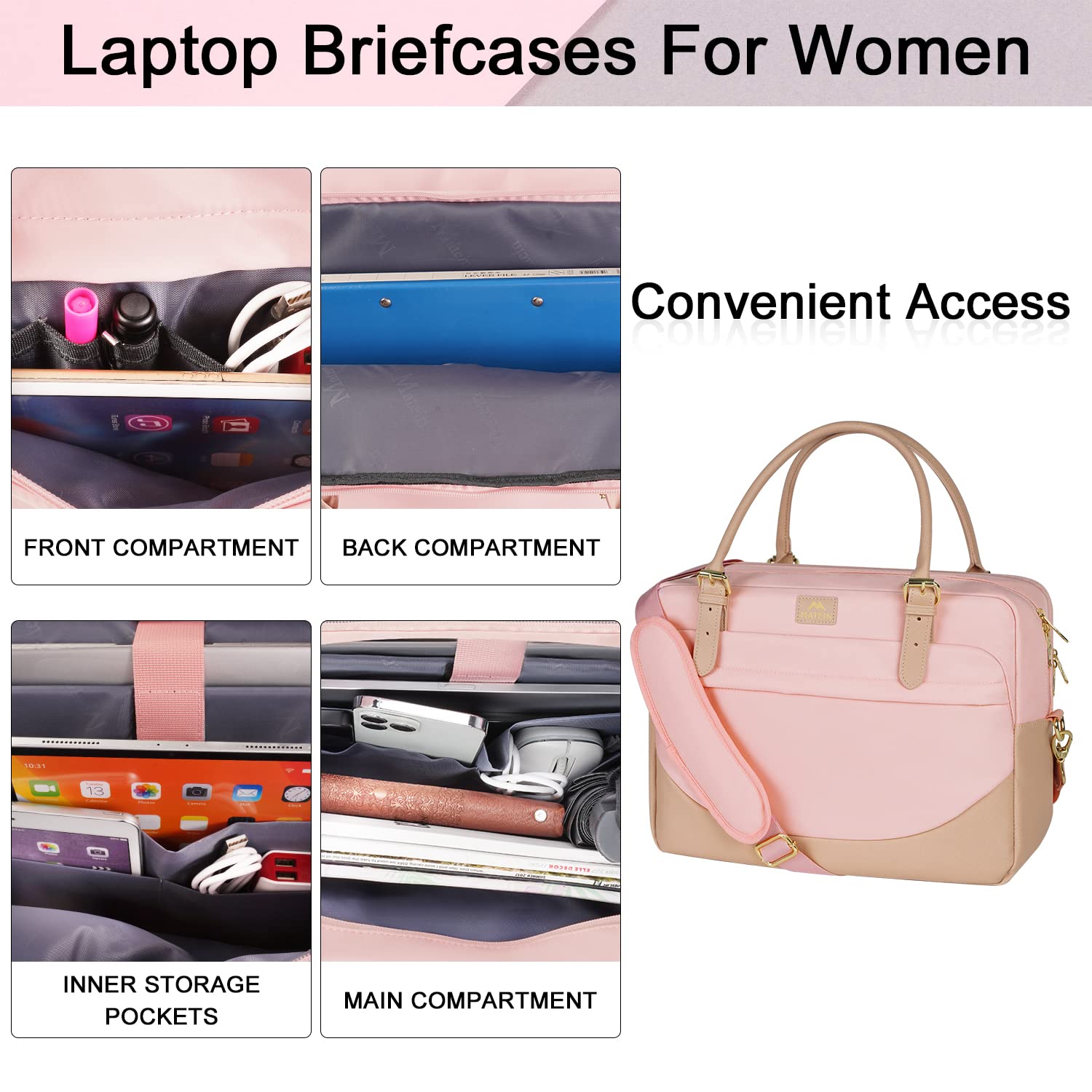 MATEIN Backpack for women, Anti Theft Laptop Bookbag with USB Charging Port