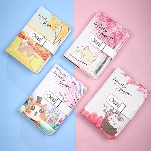 Notebooks B6 Notebook Creative Password Lock Journal Lock Diary Digital Password Notebook Locking Journal Diary,Students, Young People Use Journal Diary (Color : Yellow)