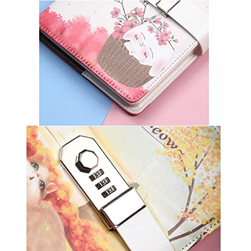 Notebooks B6 Notebook Creative Password Lock Journal Lock Diary Digital Password Notebook Locking Journal Diary,Students, Young People Use Journal Diary (Color : Yellow)