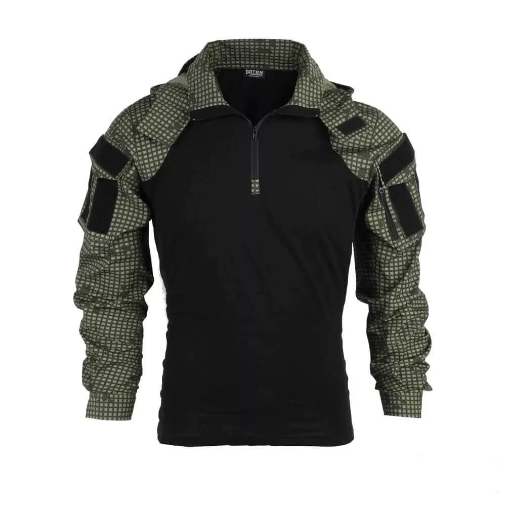 CJQJPNZ Tactical Hunting Shirt Combat Uniform Outdoor Wearing Military Equipment Black Gray L