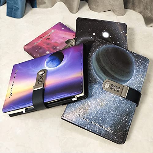 HMEI Password Notebook A5 Diary With Digital Lock For Girls And Woman Locking Journals For Birthday Gift,Writing fashion notebook (Color : Ff)