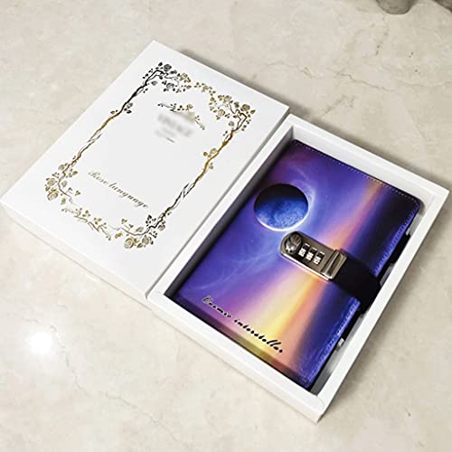 HMEI Password Notebook A5 Diary With Digital Lock For Girls And Woman Locking Journals For Birthday Gift,Writing fashion notebook (Color : Ff)