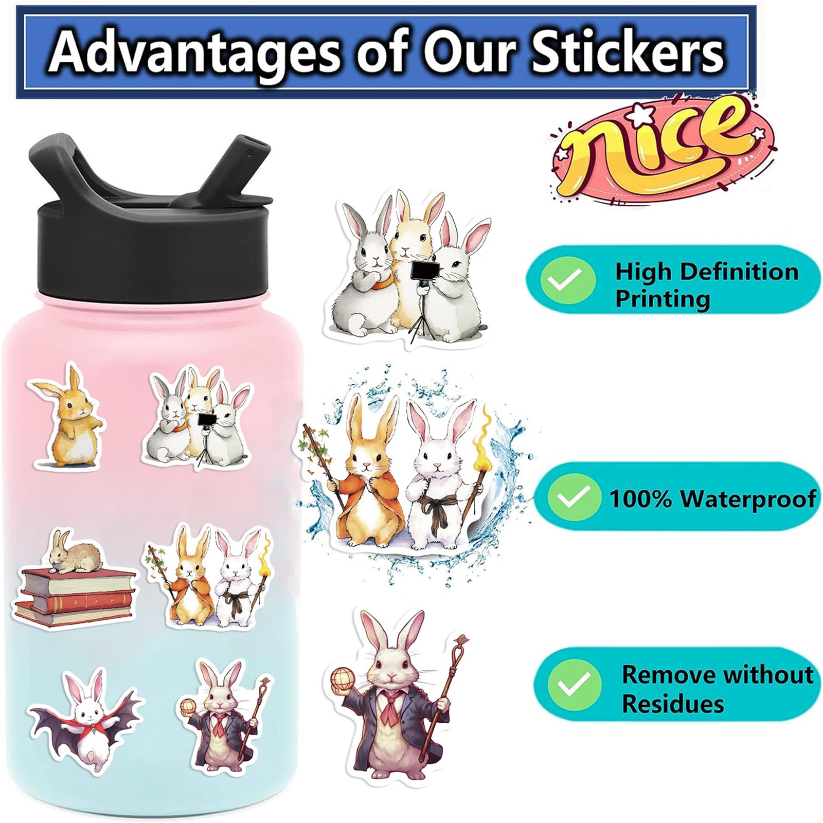 Cute Cartoon Cats Stickers for Kid (KM)