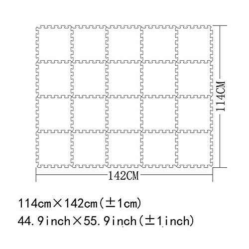 YIMINYUER® 20 Tiles (30cm×30cm×1cm Each Tile) Baby Soft Puzzle Play Mats, Kids Thick EVA Foam Floor, Toddlers & Children's Soft Interlocking Mat R01R08R12G301020