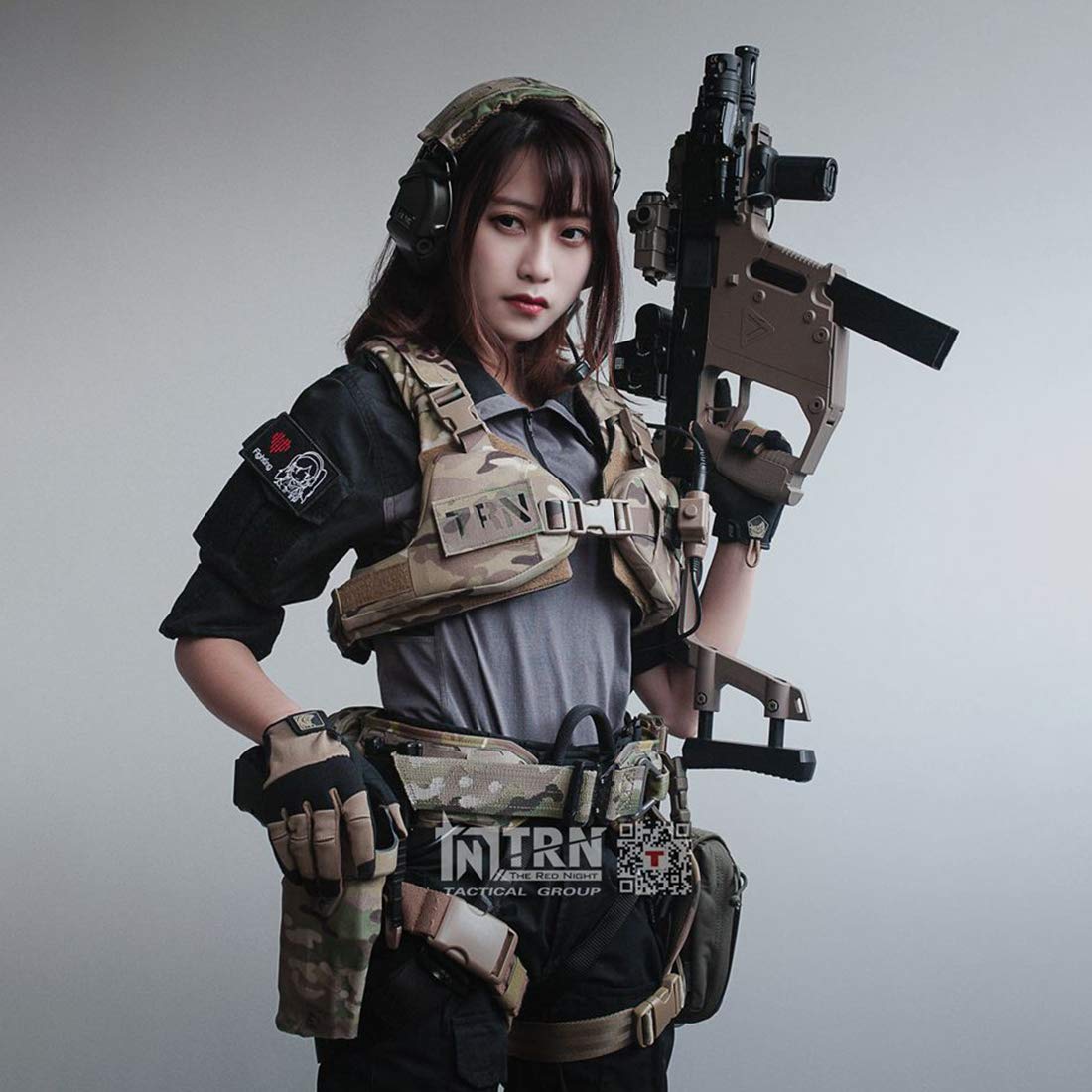 CJQJPNZ Tactical Hunting Shirt Combat Uniform Outdoor Wearing Military Equipment Black Gray L