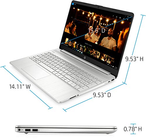 HP 15 Business Laptop Computer 15.6” Diagonal FHD IPS Touchscreen AMD Octa-Core Ryzen 7 4700U Processor (Beats i7-10710U) 16GB RAM 512GB SSD AMD Radeon Graphics USB-C Win11Pro Silver + HDMI Cable