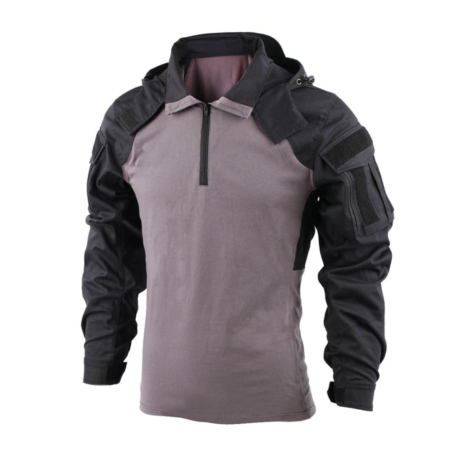 CJQJPNZ Tactical Hunting Shirt Combat Uniform Outdoor Wearing Military Equipment Black Gray L
