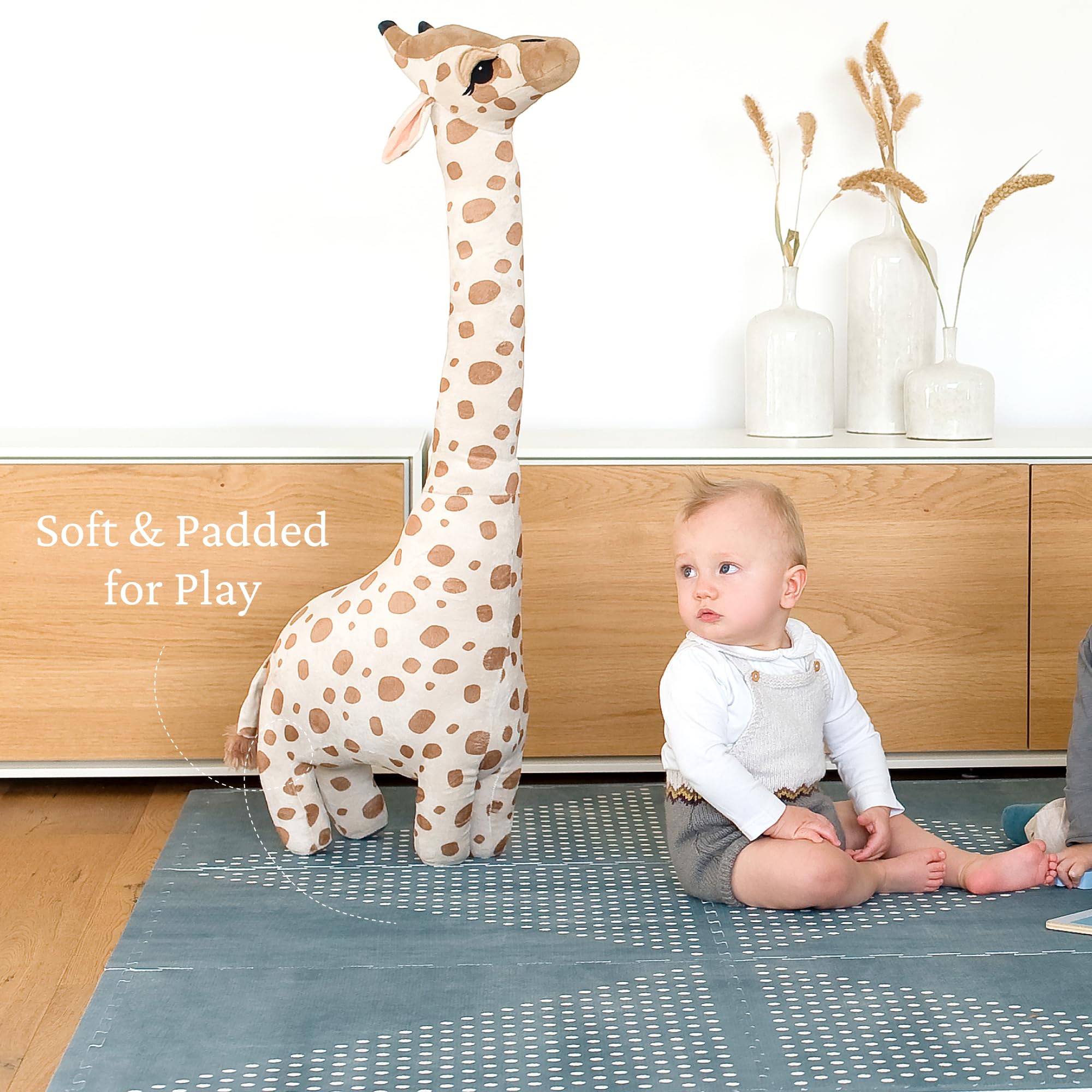 Toddlekind Playmat - Premium Foam Playmat, 4 x 6 feet, 6 Tile Extra Thick Foam Floor Puzzle Mat for Babies/Toddlers Stylish, Non-Toxic, Odorless. Perfect for Tummy Time, Crawling, and Play. Ideal for Nursery and Playroom. 0m+ (Green/Blue)