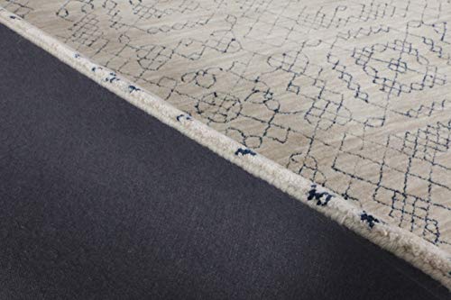 New Azulejo Natural Beige Moroccan Contemporary Handmade Tufted 100% Woollen Area Rugs & Carpet (8x10 ft - 250x300 cm)