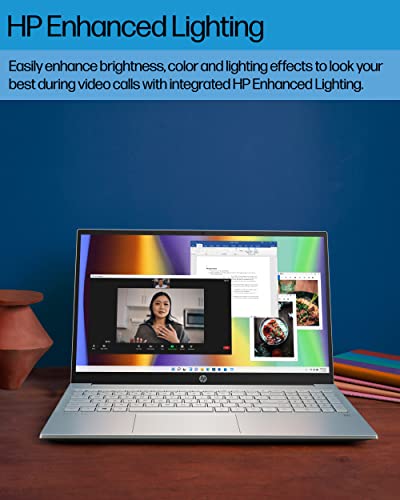 HP Pavilion Laptop, Intel Iris X Graphics, 12th Generation Intel Core processor, 8 GB RAM, 512 GB SSD, BrightView Full HD Display, Windows11 Home OS, Dual Computer Speakers, Wi-Fi 6(15-eg2010nr, 2022)
