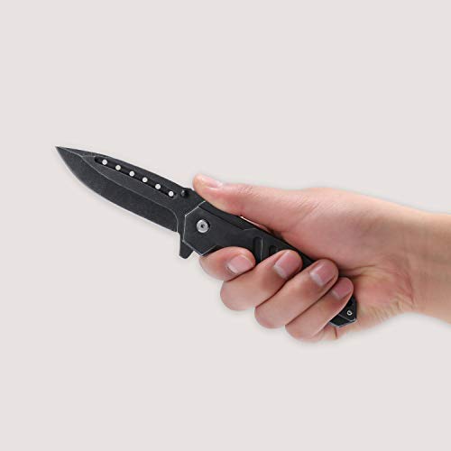 Lichamp Folding Pocket Knife Set for Men, 2-Pack Flip Knife Sharp Pocket Tactical Knife with Clip for Camping, Hunting, Hiking, Fishing, Indoor and Outdoor Activities