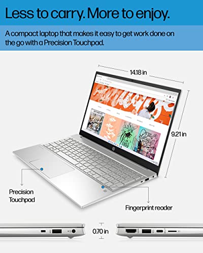 HP Pavilion Laptop, Intel Iris X Graphics, 12th Generation Intel Core processor, 8 GB RAM, 512 GB SSD, BrightView Full HD Display, Windows11 Home OS, Dual Computer Speakers, Wi-Fi 6(15-eg2010nr, 2022)
