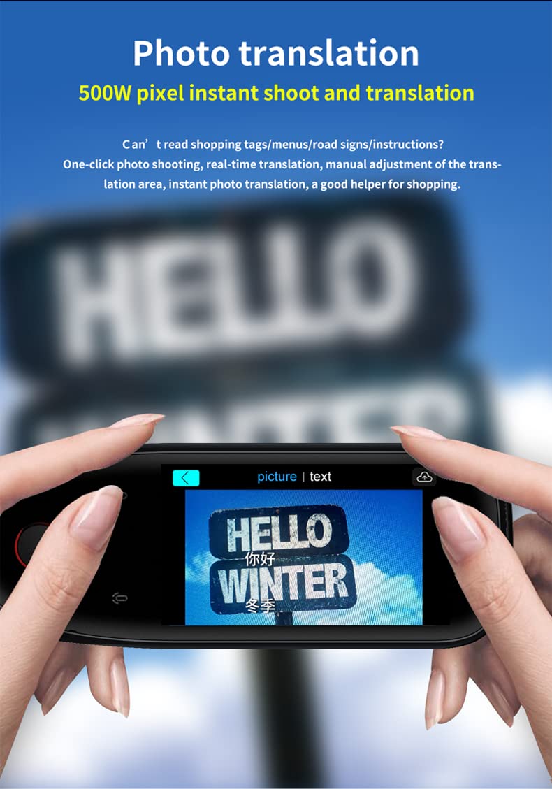 Scan Reader Pen Language Translator Smart Pen OCR Dictionary Scanner Real-time Translation Learning & Education Assistant with LCD Touchscreen Camera Support 112 Languages for Travel & Business