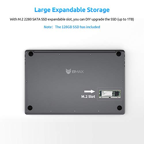 Bmax X15 Laptop Computers, 15.6" FHD (1920 x 1080) Display, Celeron 4120 up to 2.6 GHz, 8GB DDR4, 256GB SSD Storage, HDMI, Webcam, WI-FI, Windows 10 - Space Grey