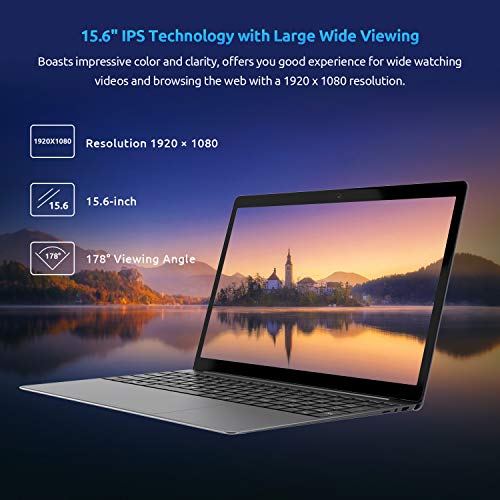 Bmax X15 Laptop Computers, 15.6" FHD (1920 x 1080) Display, Celeron 4120 up to 2.6 GHz, 8GB DDR4, 256GB SSD Storage, HDMI, Webcam, WI-FI, Windows 10 - Space Grey