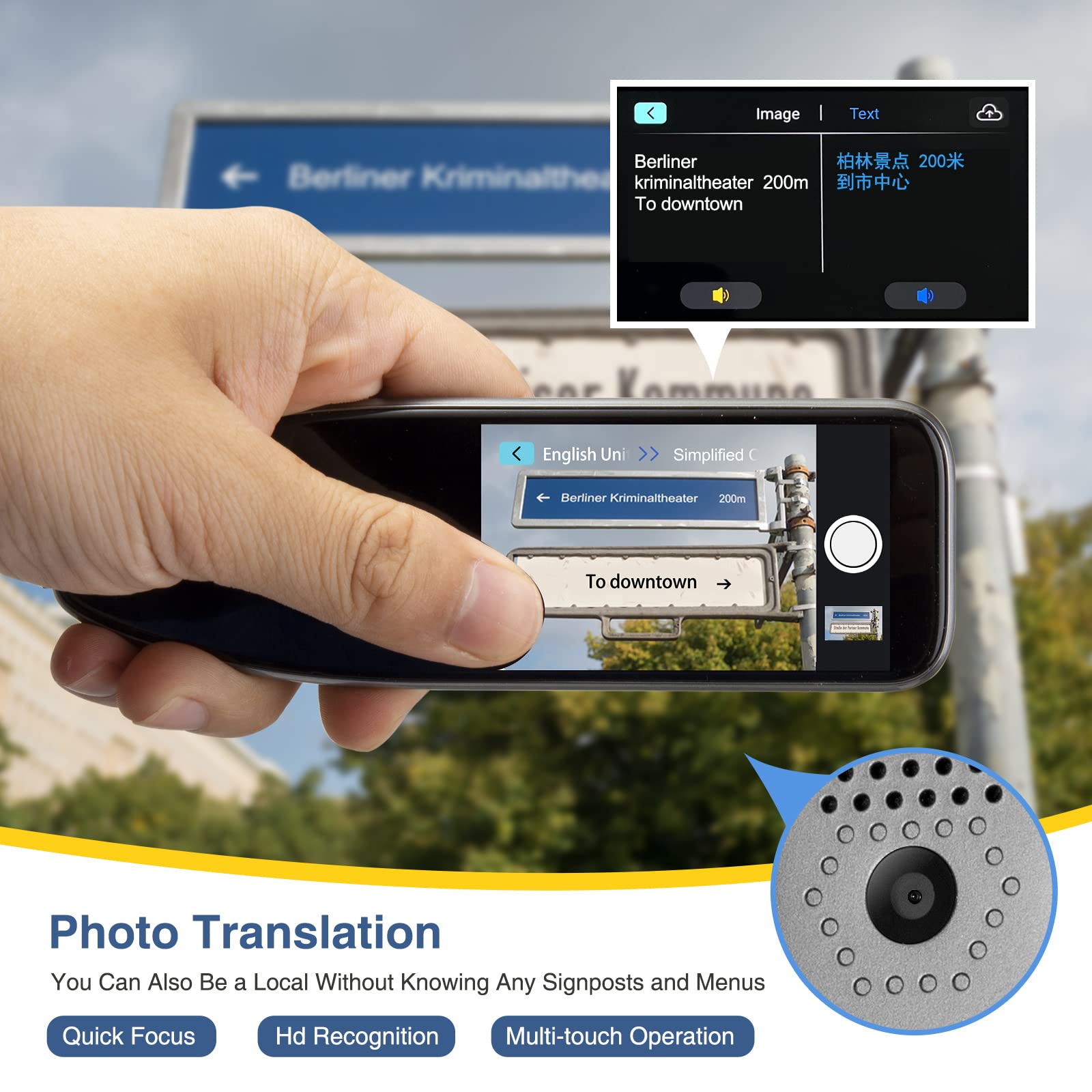Reading Pen, 112 Language Translator Device Pen Reader for Dyslexia, Text to Speech Device Scanner Pen Translation Scanner Dictionary Pen for Travel Business Learning Meeting
