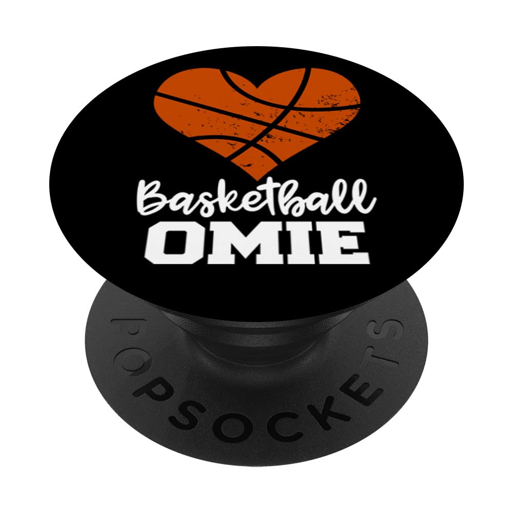 Basketball Omie Funny Basketball Heart Grandma Omie PopSockets Swappable PopGrip