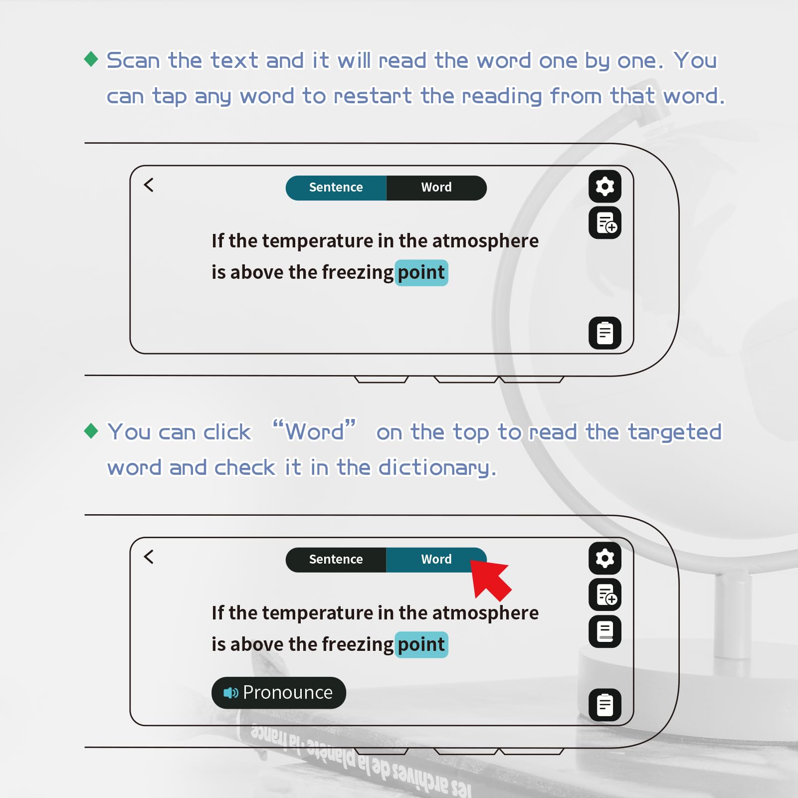 NEWYES Scan Reader Pen Dyslexia Tool Reading Pen for Students Adults, Translator Scanner Pen