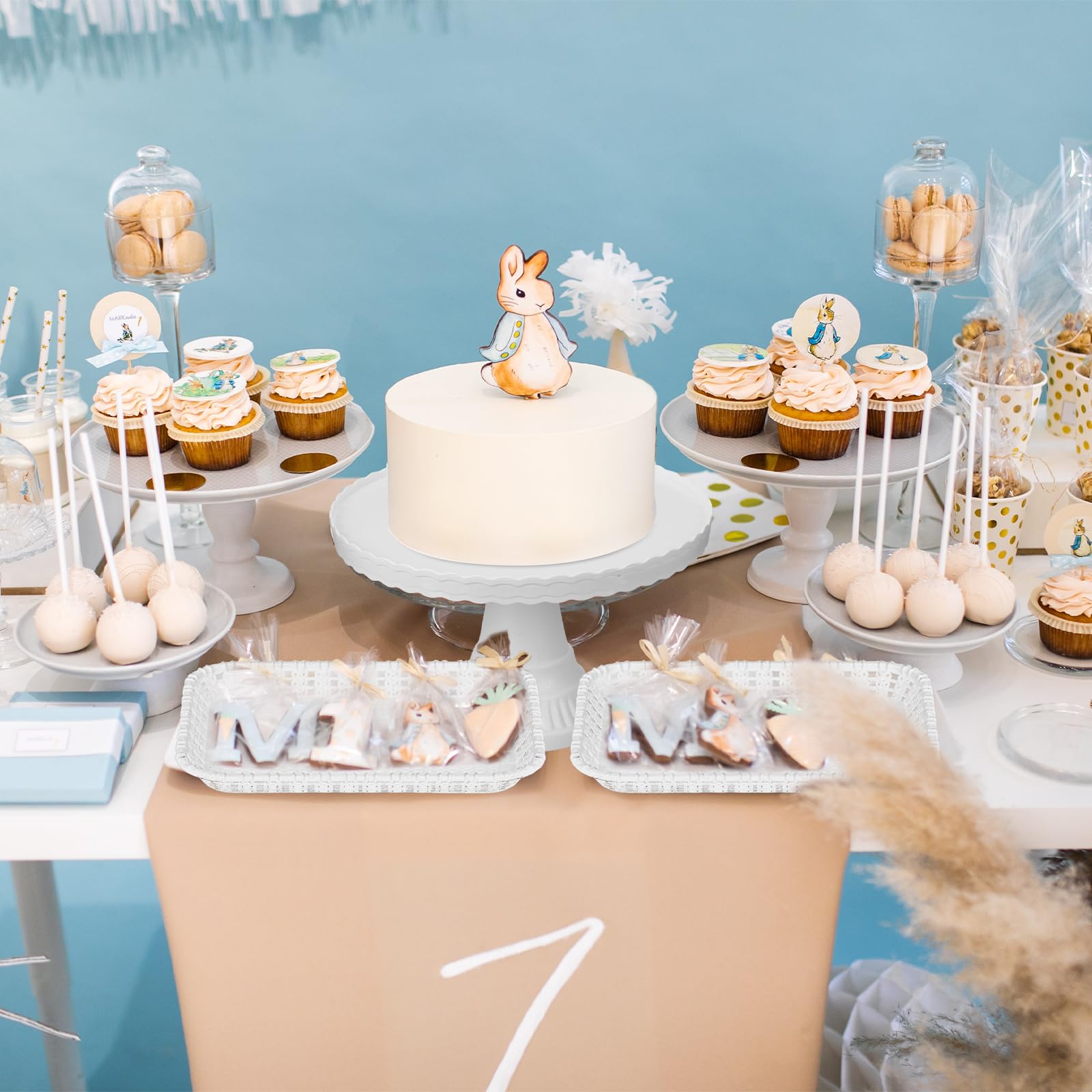 Zhehao 15 Pcs Dessert Table Display Set Tiered Cupcake Stands Serving Tray Plastic 2 Tier 3 Tier Cake Stands Round Cake Stand Candy Fruit Display Tower for Wedding Birthday Party (Silver, White)