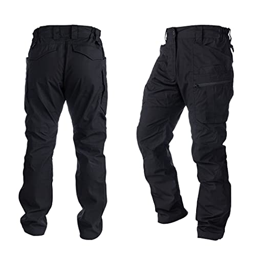 IDOGEAR Tactical Pants Men Trousers Combat Pants Multi-camo Black Casual Hiking Hunting Paintball Pants with Multi-Purpose Pockets (Black, 30W x 31L)