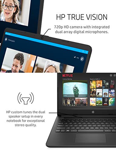 HP 14 Laptop, AMD 3020e, 4 GB RAM, 64 GB eMMC Storage, 14-inch HD Touchscreen, Windows 10 Home in S Mode, Long Battery Life, Microsoft 365, (14-fq0050nr, 2020)