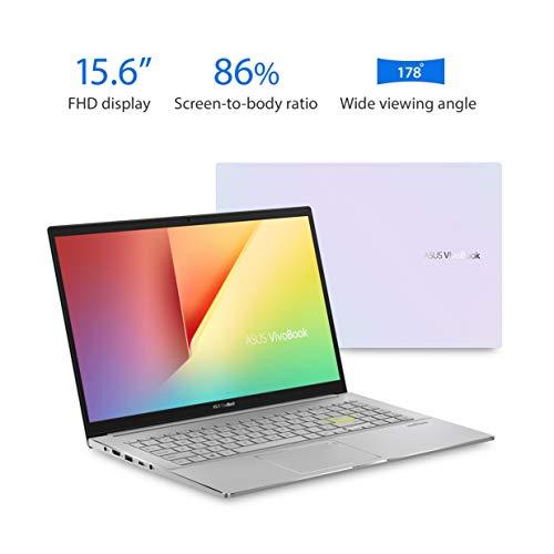 ASUS VivoBook S15 S533 Thin and Light Laptop, 15.6β FHD Display, Intel Core i5-10210U CPU, 8GB DDR4 RAM, 512GB PCIe SSD, Windows 10 Home, Dreamy White, S533FA-DS51-WH