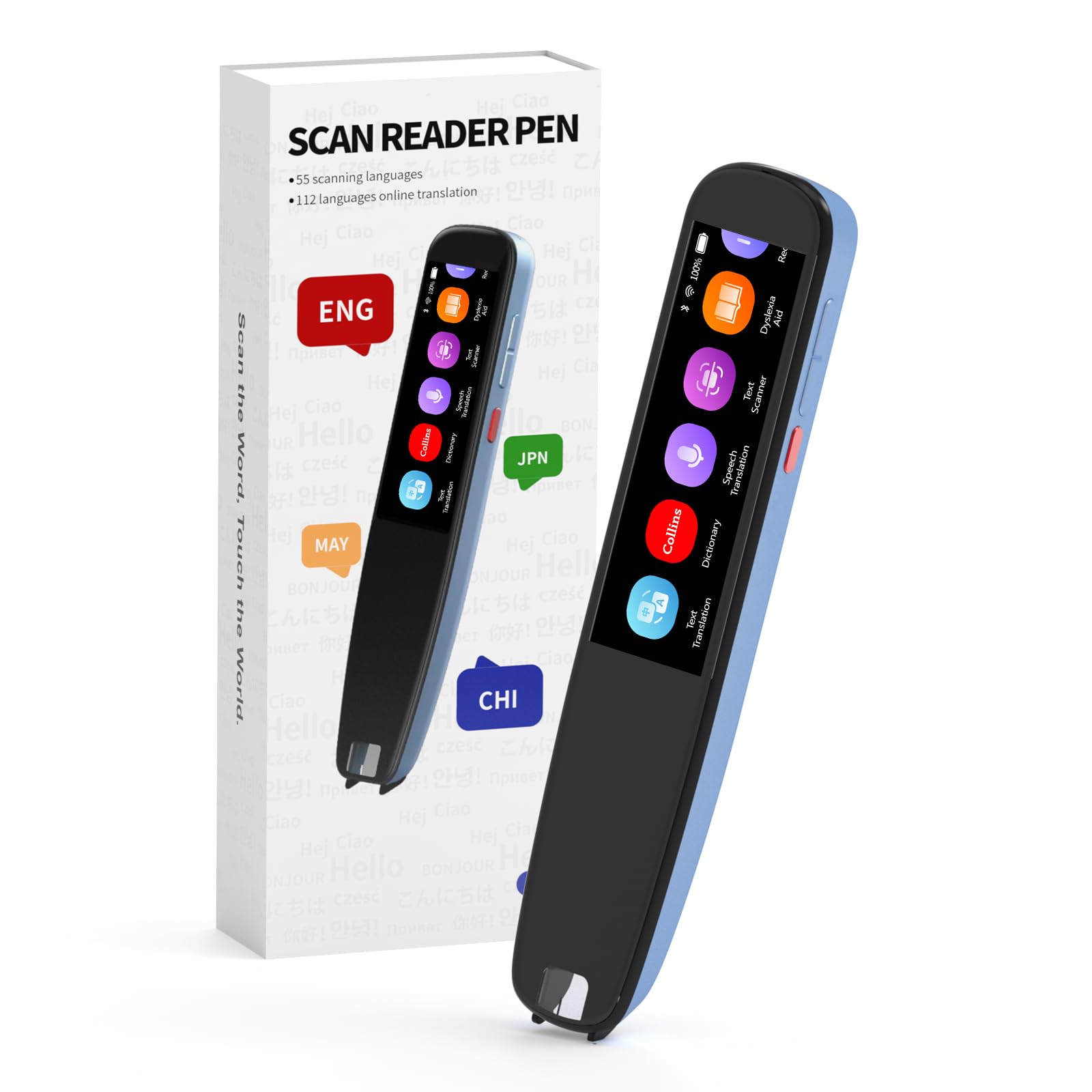 NEWYES Scan Reader Pen Dyslexia Tool Reading Pen for Students Adults, Translator Scanner Pen