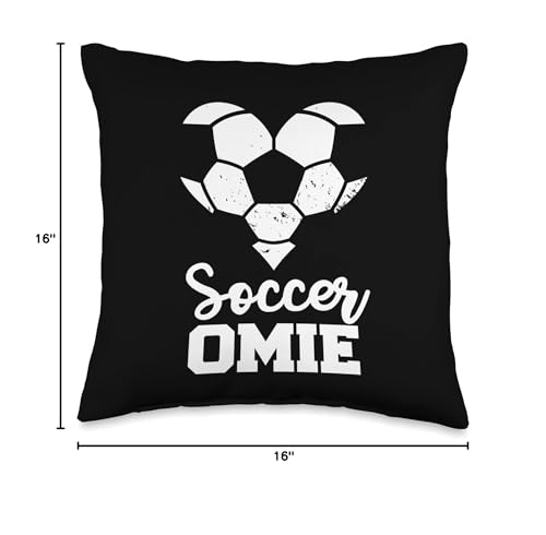 Soccer Omie January Funny Soccer Heart Grandma Omie Throw Pillow, 16x16, Multicolor