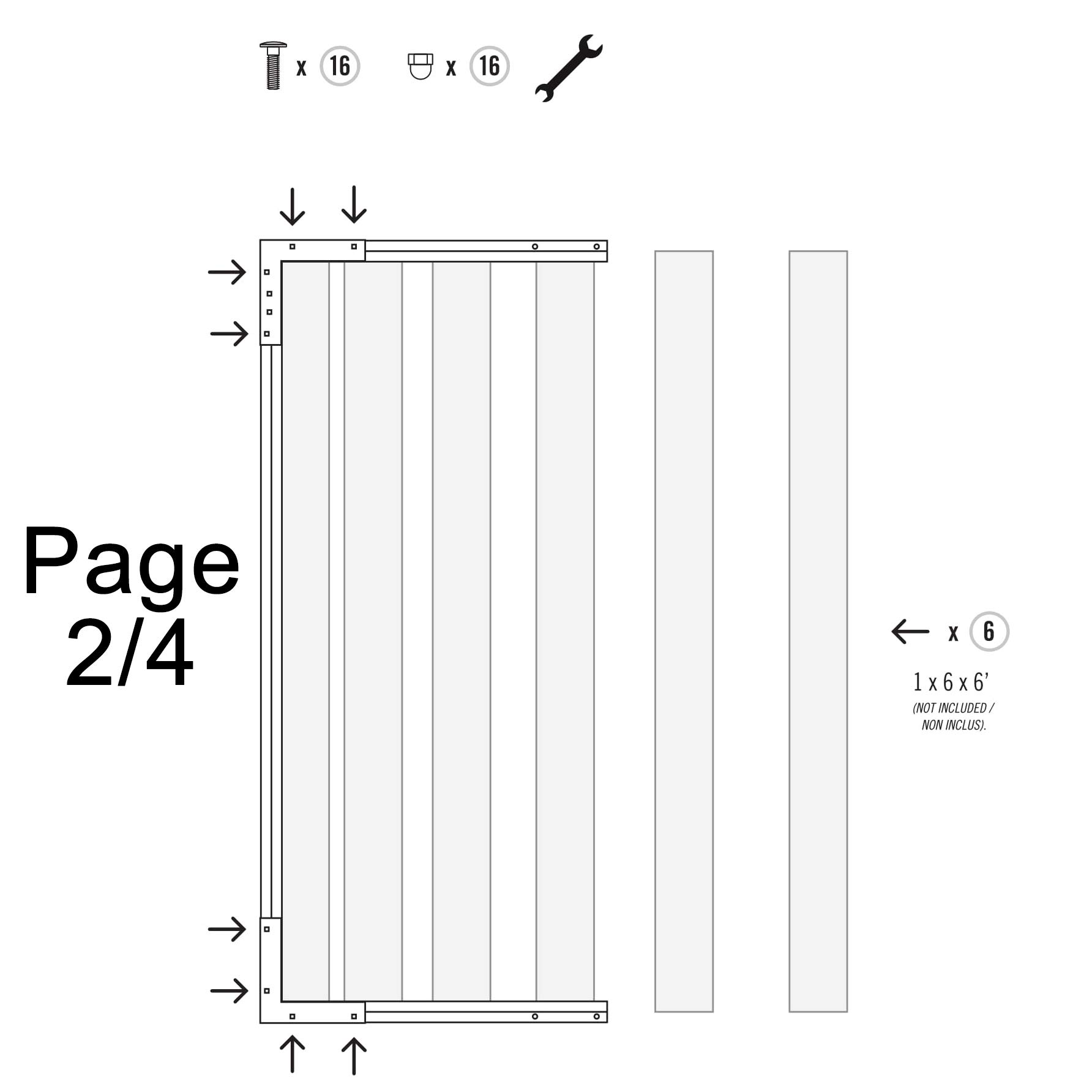 Nuvo Iron PRO6 (Pro 6) Gate Frame, 6 Standard Fence Board Wide x 6β Long, Black, 6 Foot