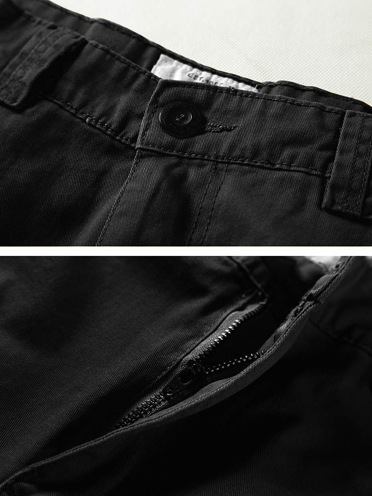 AKARMY Men's Casual Relaxed Fit Cargo Pants with Pockets, Outdoor Camo Cotton Work Pants for Men(No Belt) 3354 Black 36
