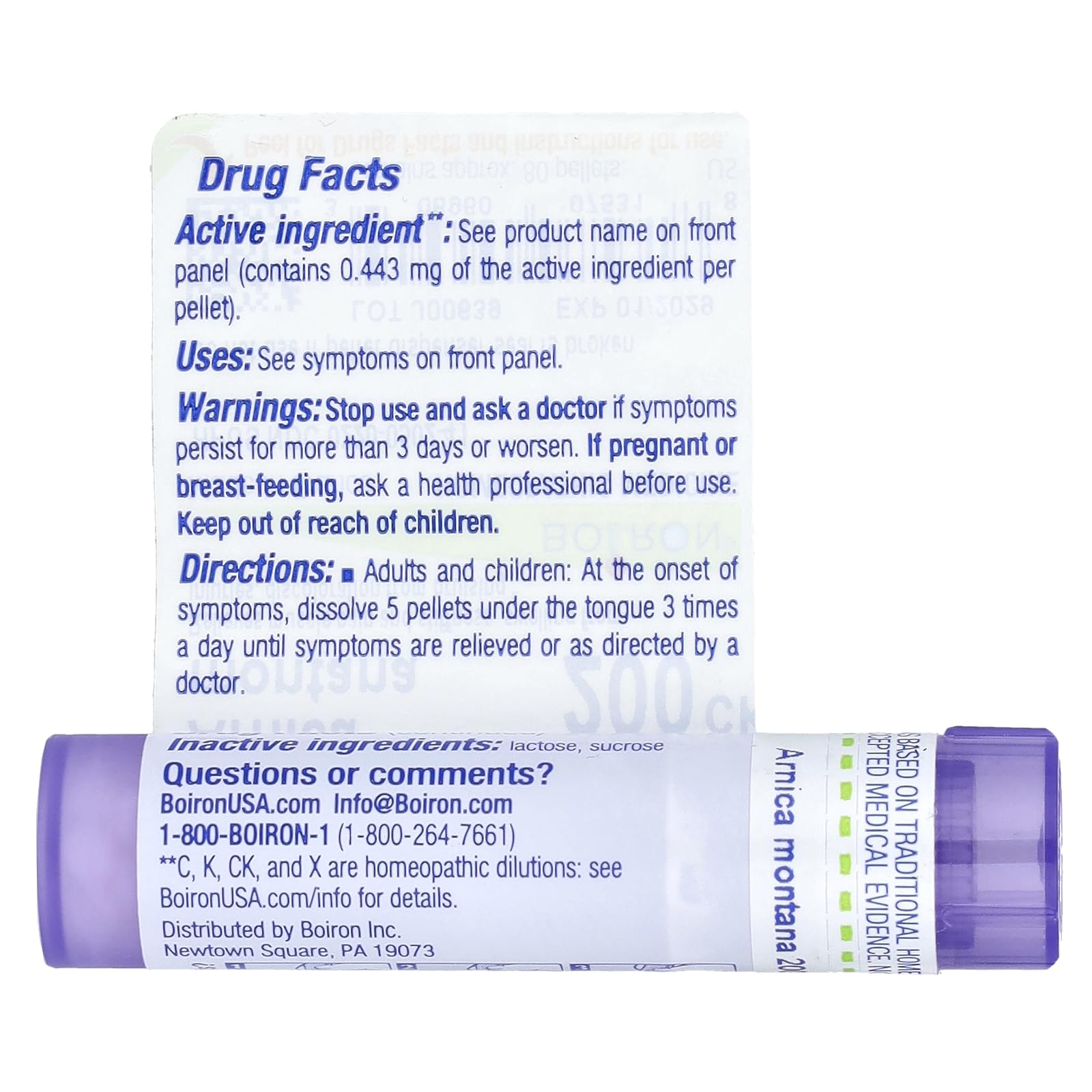 Boiron Arnica Montana 200Ck for Muscle Pain, Stiffness, Swelling from Injuries & Bruises - 80 Pellets