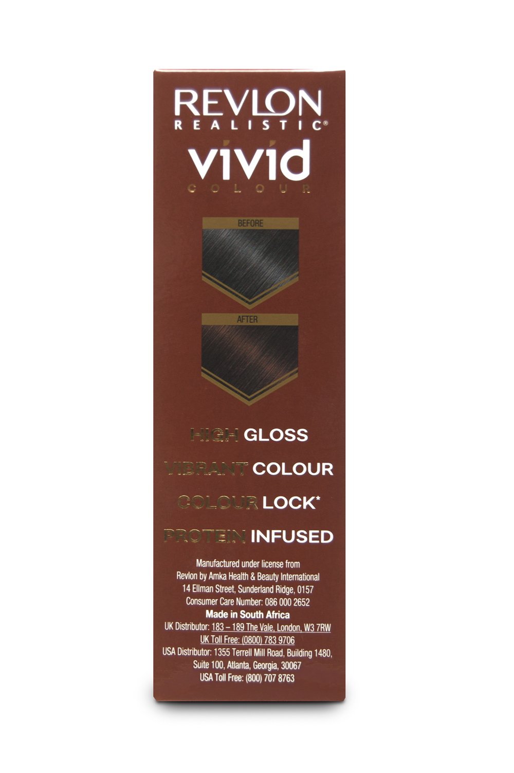 Revlon Realistic Vivid Colour Protein Infused Permanent Color Hair Dye with Color Lock Technology, Warm Chocolate 110ml
