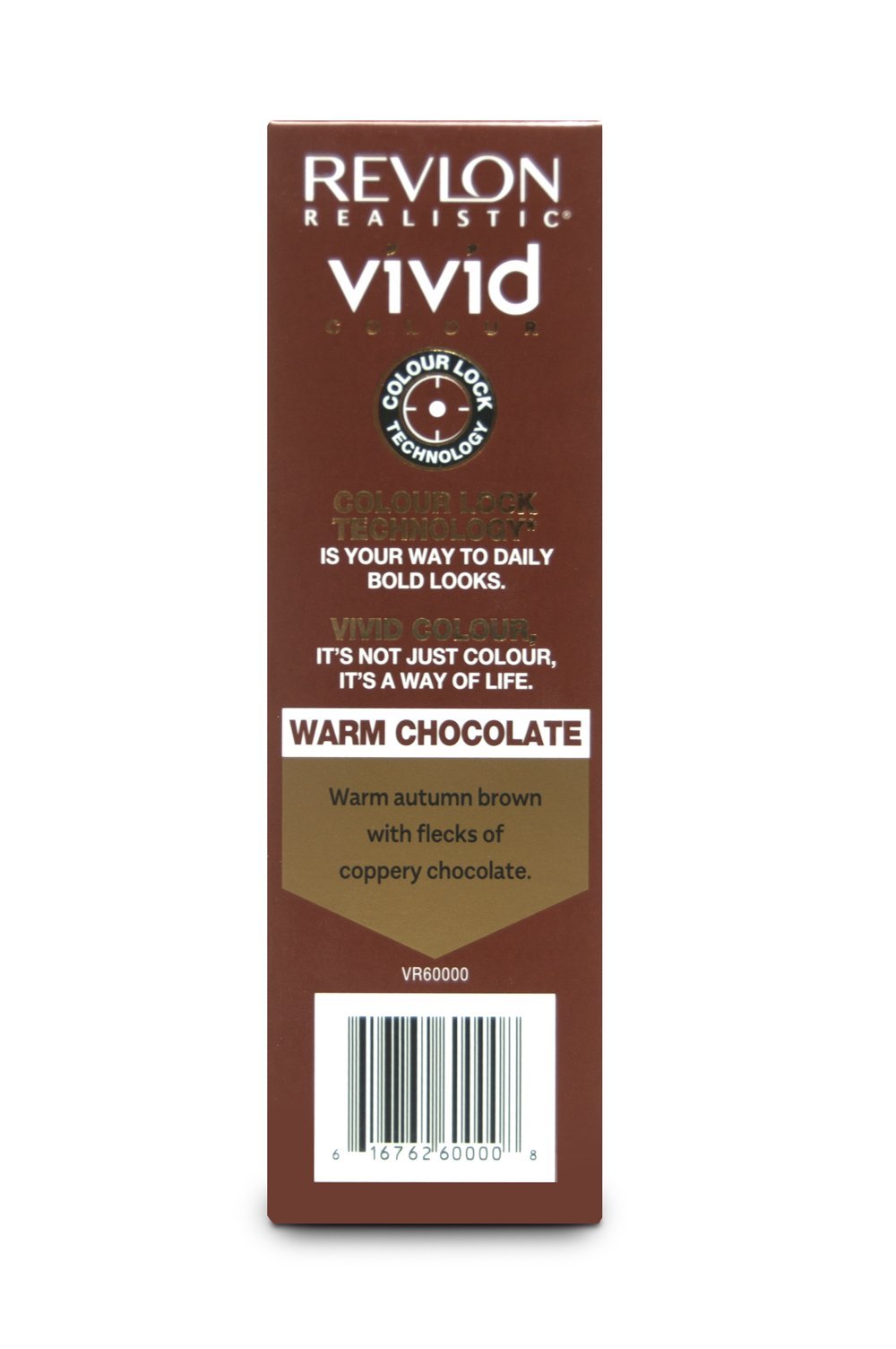 Revlon Realistic Vivid Colour Protein Infused Permanent Color Hair Dye with Color Lock Technology, Warm Chocolate 110ml