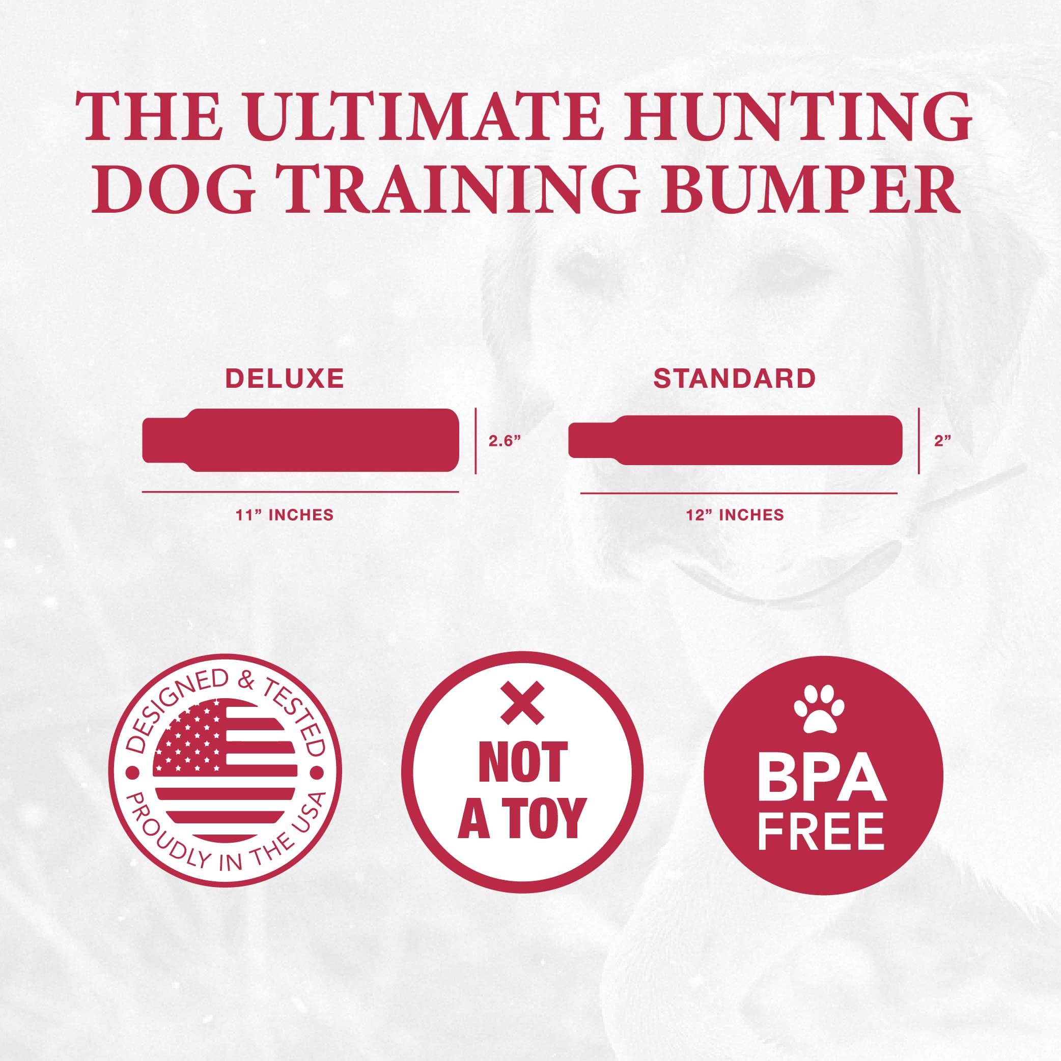 HUNTMARK Dog Bumpers – Standard Fetch Trainer for Hunting and Sporting Dogs – Puppy Training Dummy with Textured Pattern – Color-Spectrum Retrieving Bumpers – 12 x 2-inch – Blue and Yellow
