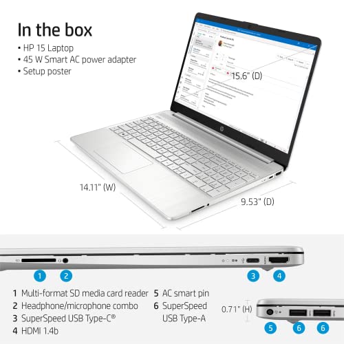 HP 15 15.6" Full HD Business Laptop Computer [Windows 11 Pro], Intel 4-core i5-1135G7 (Beats i7-1065G7), 32GB RAM, 1TB PCIe SSD, Iris Xe Graphic, Numeric Keypad, Wi-Fi 6, BT 4.2, Webcam, w/Battery