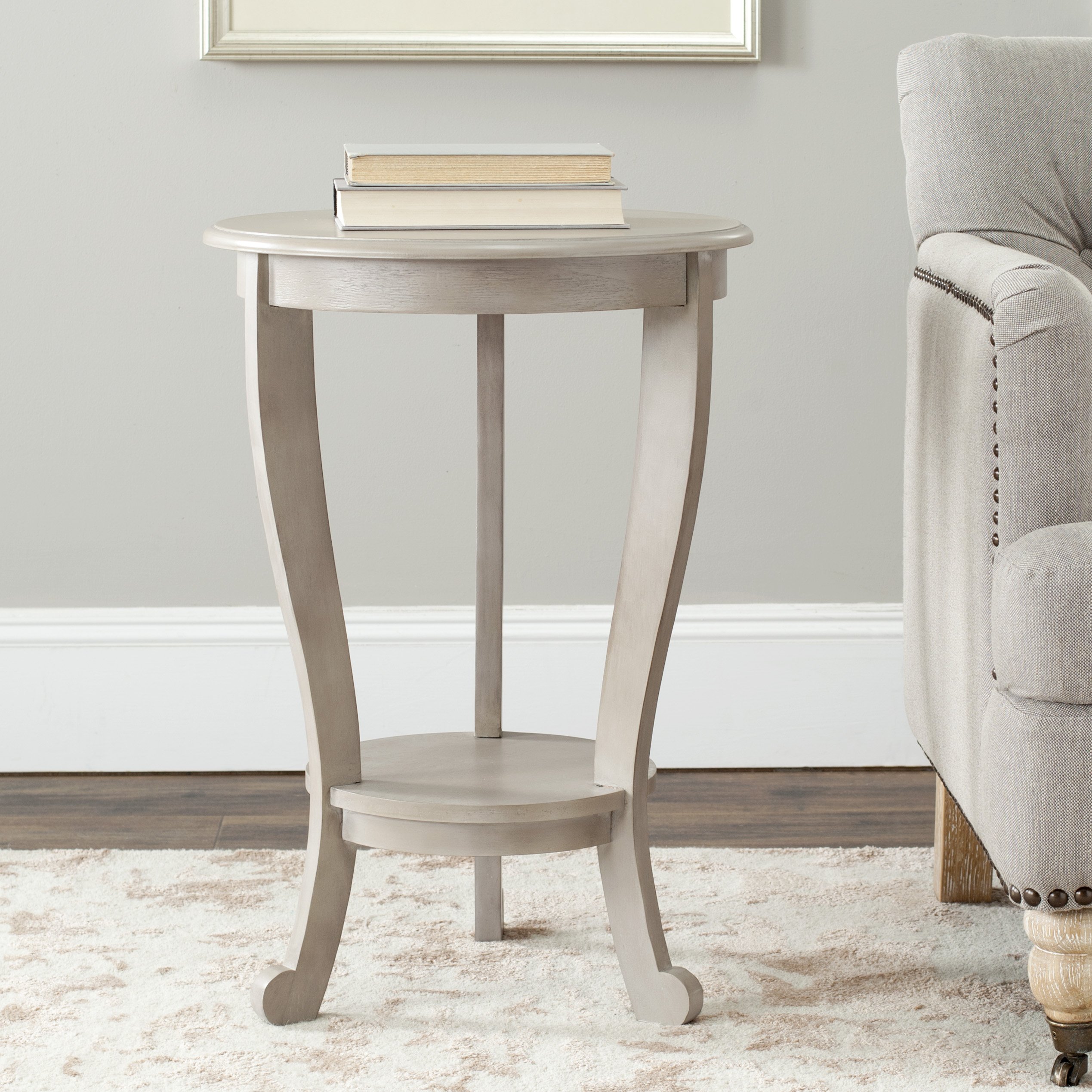 SAFAVIEH American Homes Collection Mary Vintage Grey Pedestal End Table