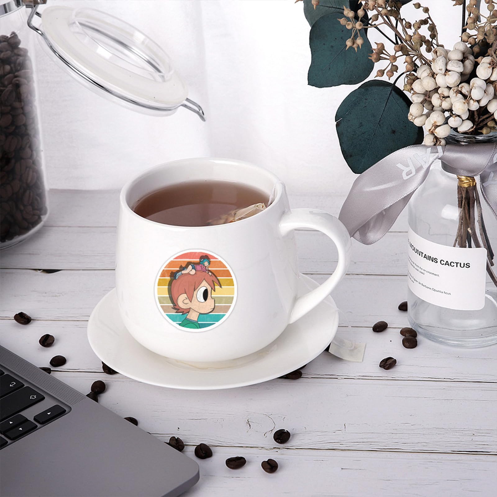 55 Pcs Scott Pilgrim Stickers Waterproof Vinyl Stickers for Water Bottles Laptop Skateboard Luggage Computer Stickers for Teens Girls Kids (Scott Pilgrim)
