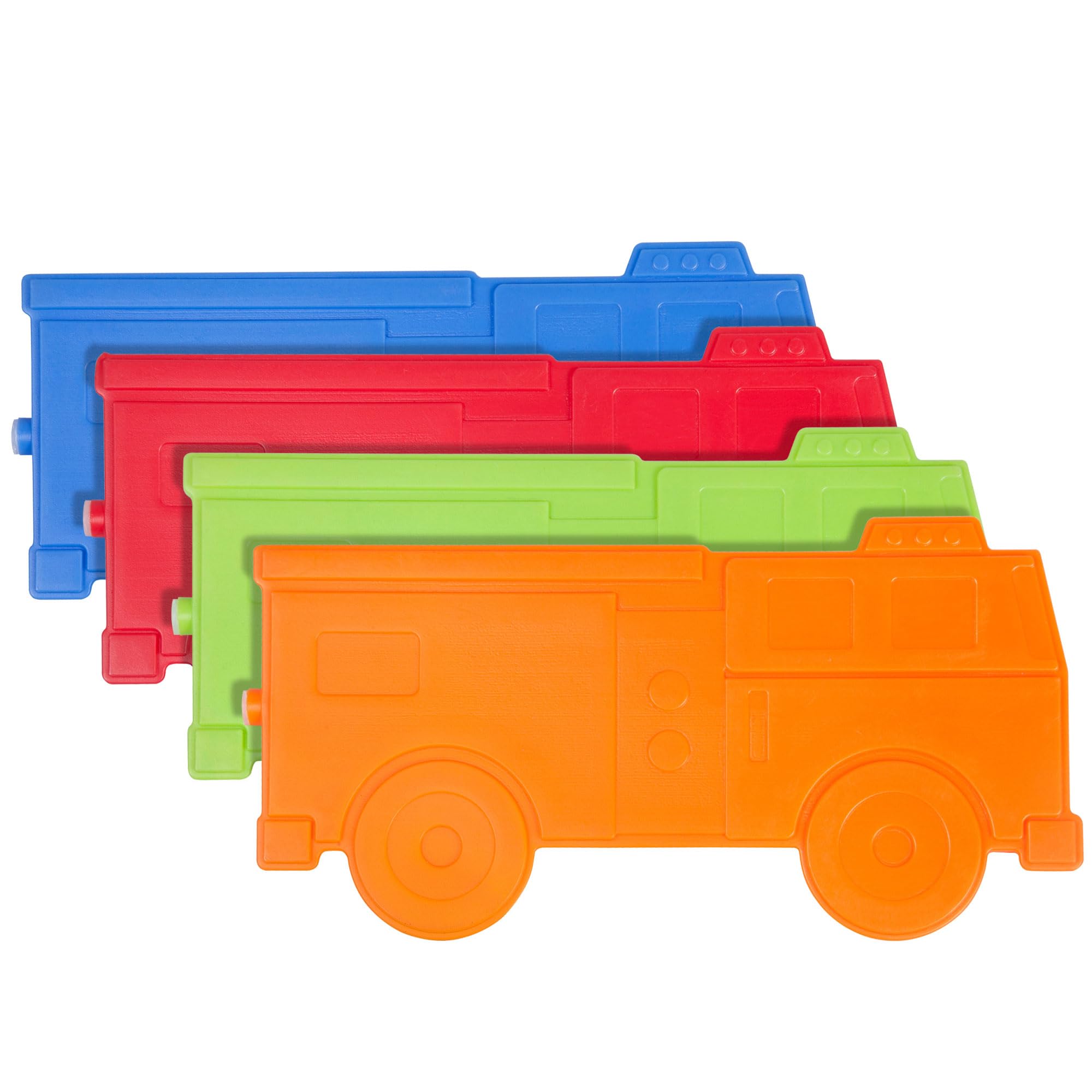 Wildkin Kids Ice Packs (4 Pack) ā Slim, Reusable, Keeps Lunch Cool for School/Travel - Fire Truck