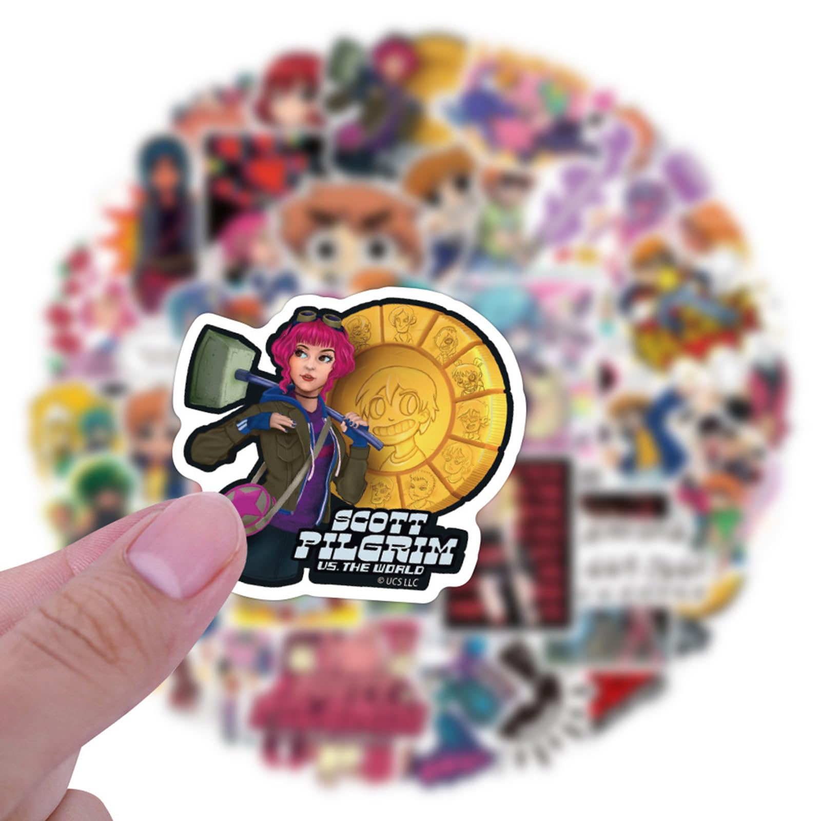 55 Pcs Scott Pilgrim Stickers Waterproof Vinyl Stickers for Water Bottles Laptop Skateboard Luggage Computer Stickers for Teens Girls Kids (Scott Pilgrim)