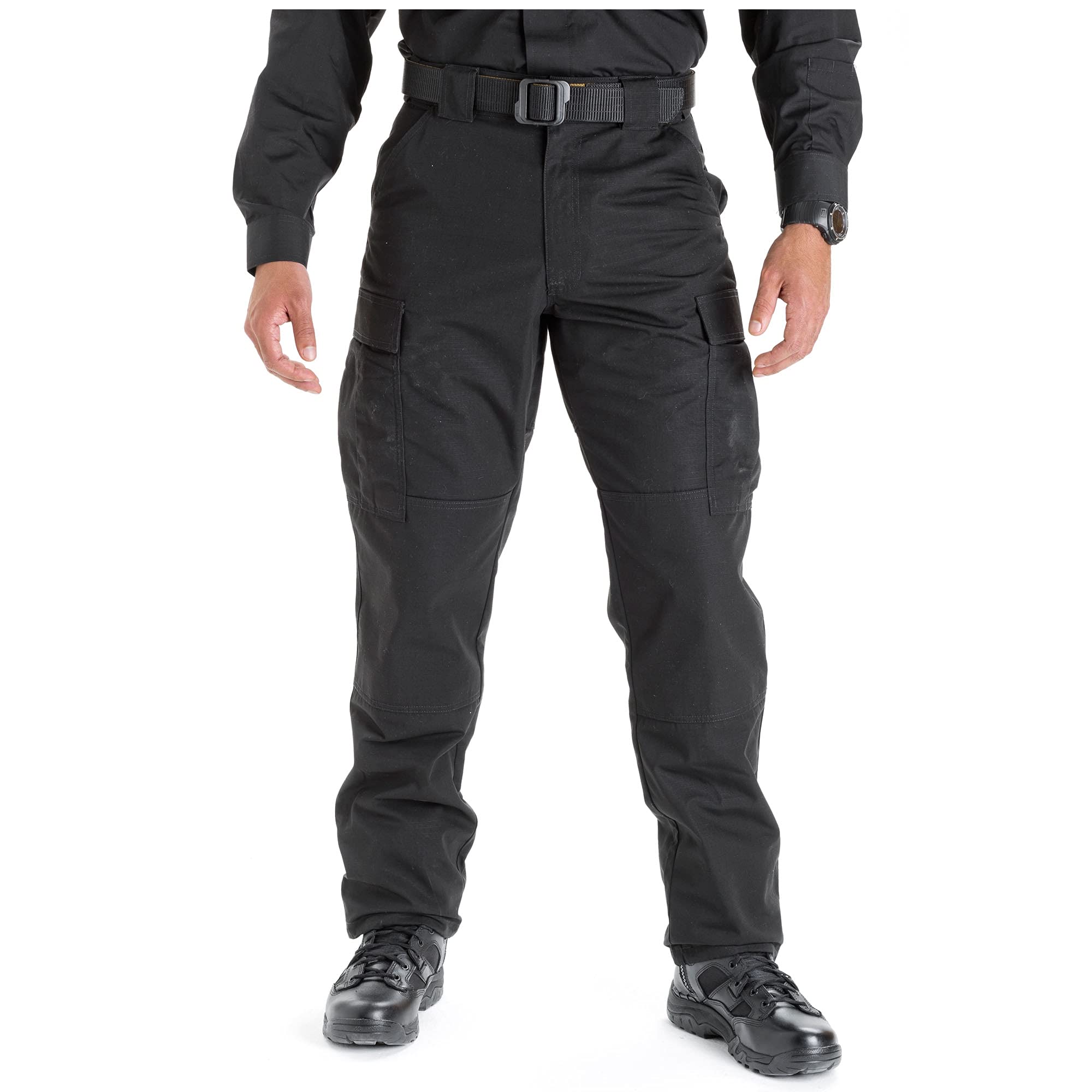 5.11 Tactical Men's Lightweight TDU Ripstop Work Pants, Adjustable, Teflon Finish, Black, Small/Long, Style 74003