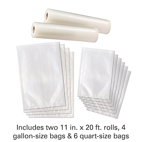 Hamilton Beach NutriFresh Vacuum Sealer Machine with Bag Cutter, BPA Free Food Sealing Starter Kit, Silver (78220)