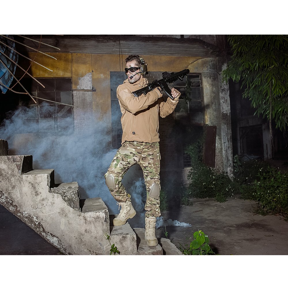 SINAIRSOFT Tactical Pants Shirt with Knee Pads Army Airsoft Combat BDU Pants Shirt Multicamo