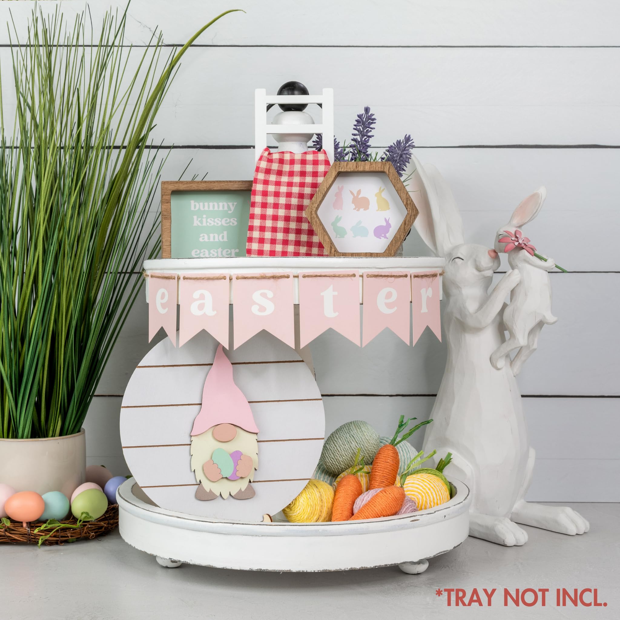 Beautiful Tiered Tray Decor Set for Spring - Interchangeable All Season Decorations Bundle Incl. Easter, Summer & More - Modern Farmhouse Centerpiece for Home & Kitchen Decor